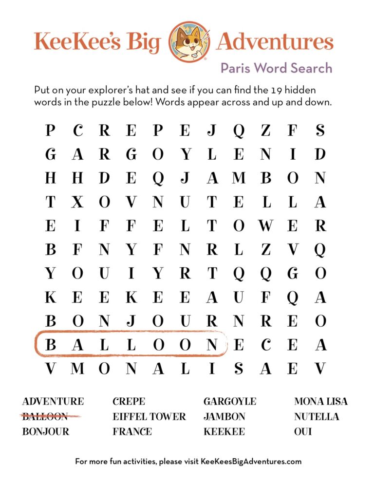 Paris Word Search