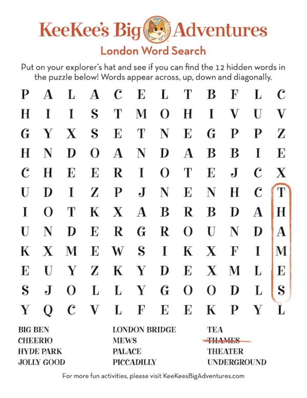 London Word Search